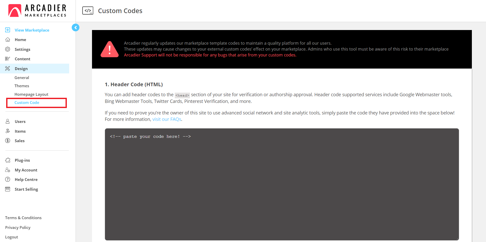Understanding Custom Codes – Arcadier